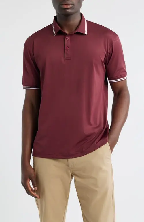 SWANNIES Thatcher Tipped Performance Polo - Maroon