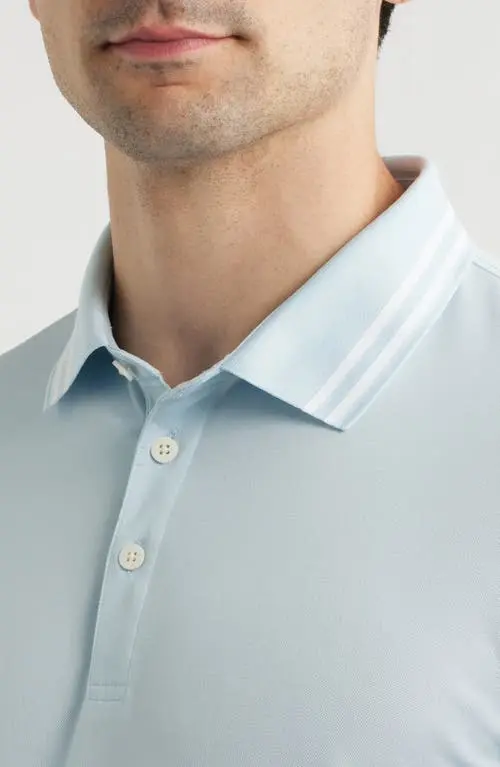 SWANNIES Thatcher Tipped Performance Polo - Sky