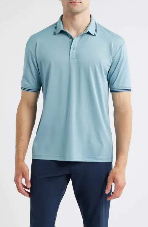 SWANNIES Thatcher Tipped Performance Polo - Slate