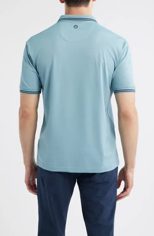 SWANNIES Thatcher Tipped Performance Polo - Slate
