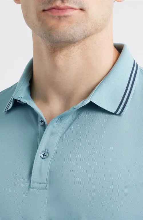 SWANNIES Thatcher Tipped Performance Polo - Slate