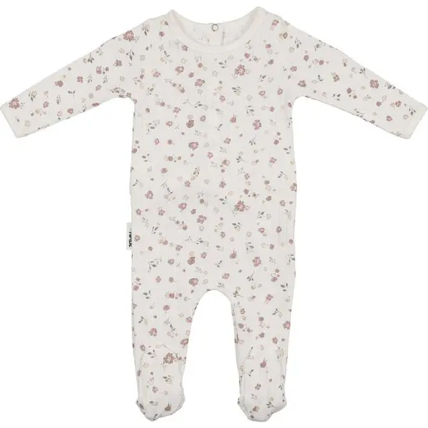 MANIÈRE Pointelle Petals Footie - Ivory