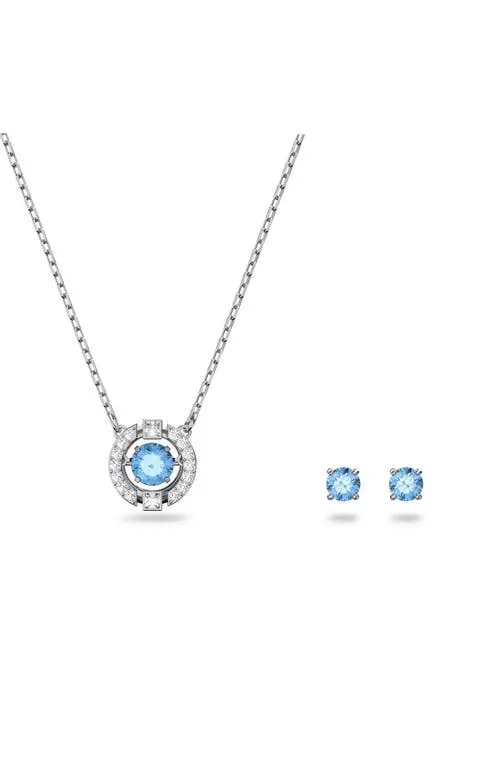 SWAROVSKI Una Stud Earrings And Necklace Set - Blue