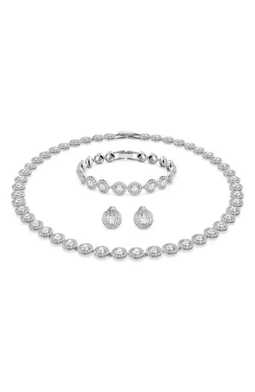 SWAROVSKI Una All Around Crystal Jewelry Set - White/ Silver