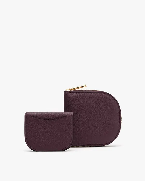 Cuyana Duo Small Zip Wallet - Plum