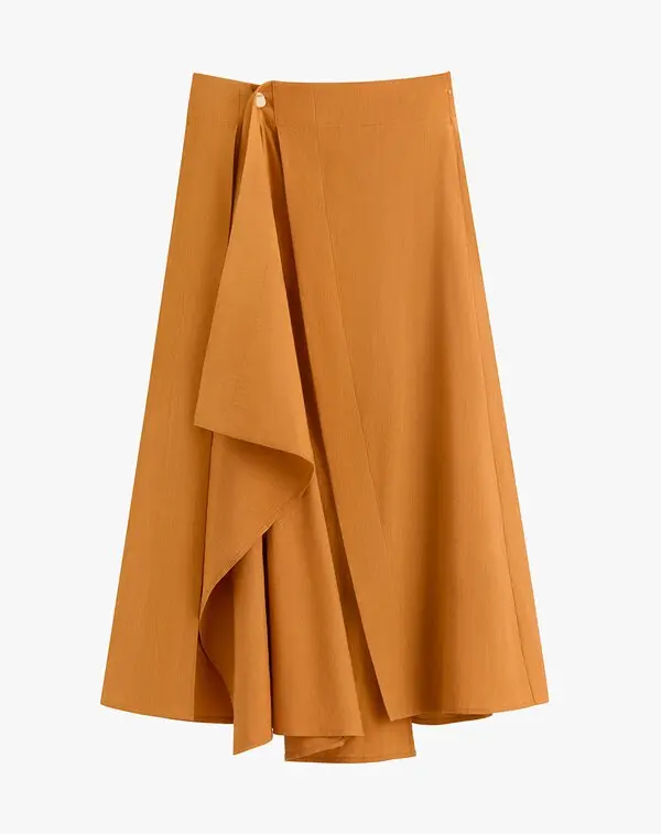 Cuyana Linen Wrap Skirt - Saffron
