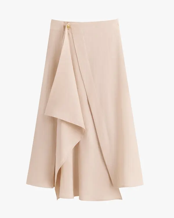 Cuyana Linen Wrap Skirt - Sand