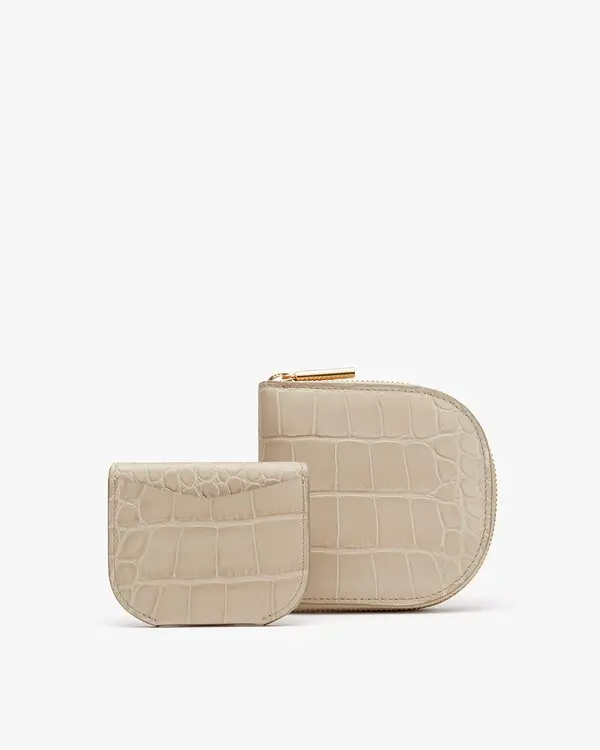 Cuyana Duo Small Zip Wallet - Stone