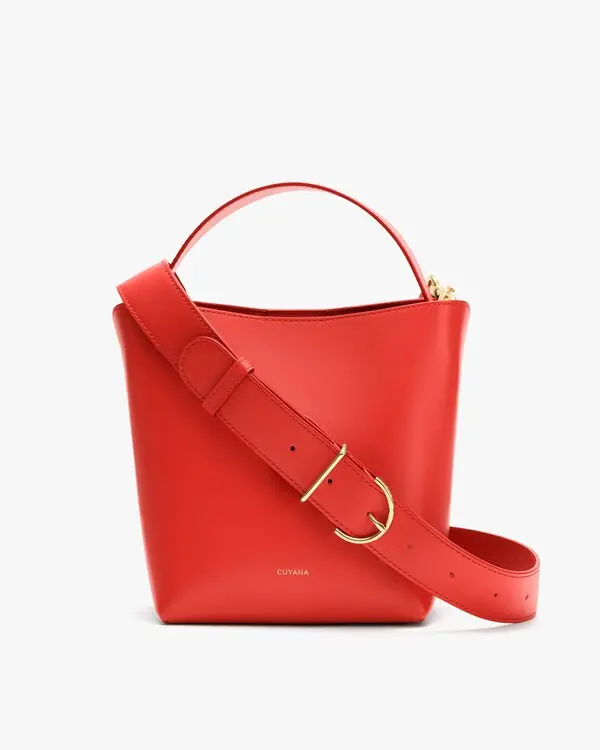 Cuyana Mini Linea Bucket Bag - Chili