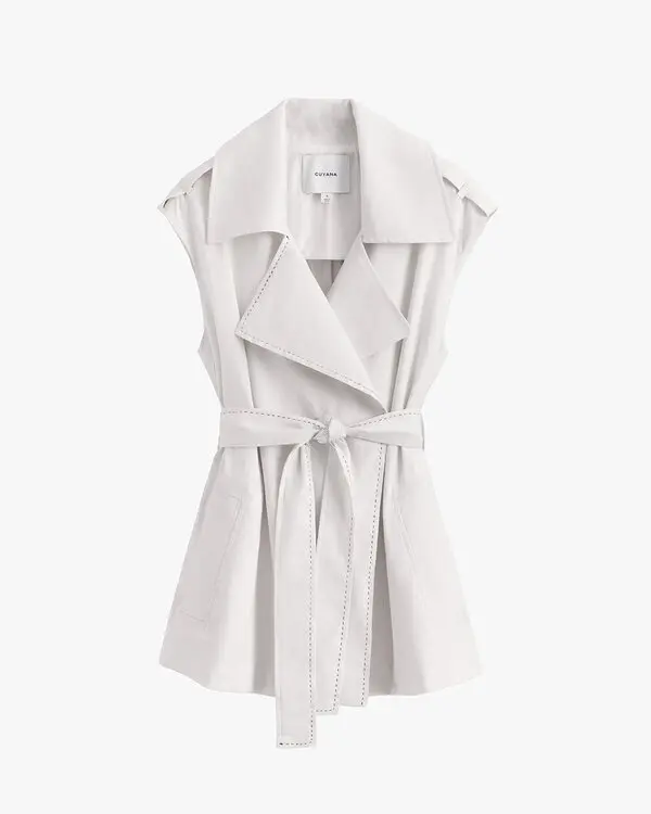 Cuyana Linen Vest Jacket - Ecru