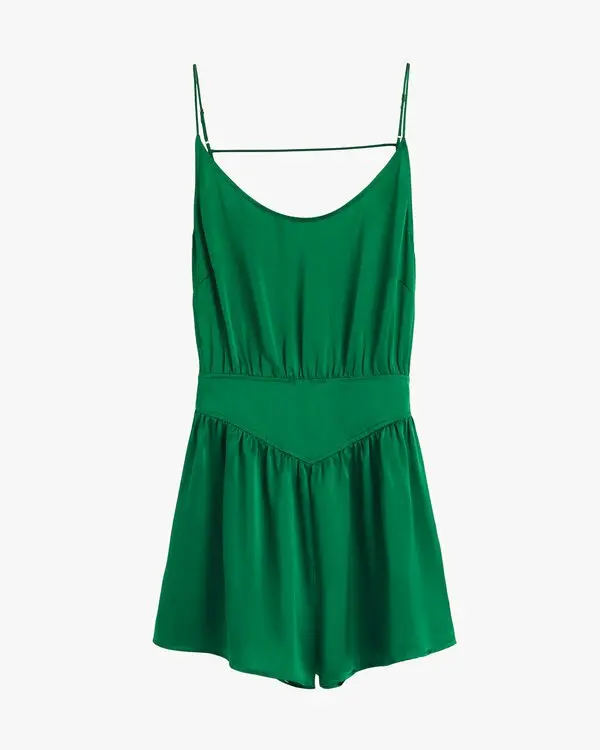 Cuyana Washable Charmeuse Sleep Jumpsuit - Palm