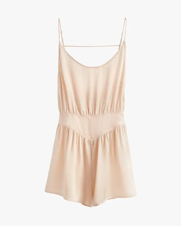 Cuyana Washable Charmeuse Sleep Jumpsuit - Pearl