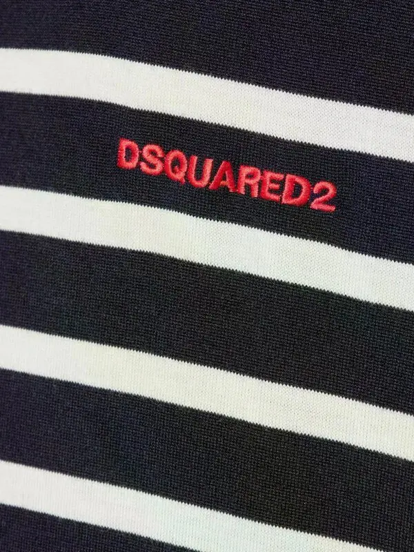 Dsquared2 Logo-detail Striped Sweater - Blue
