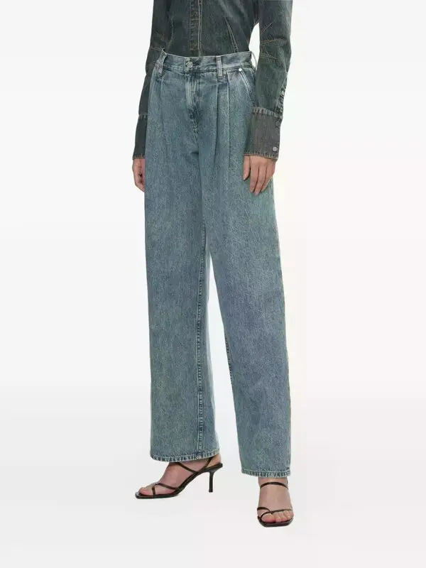 Helmut Lang Pleated Front High-waist Jeans