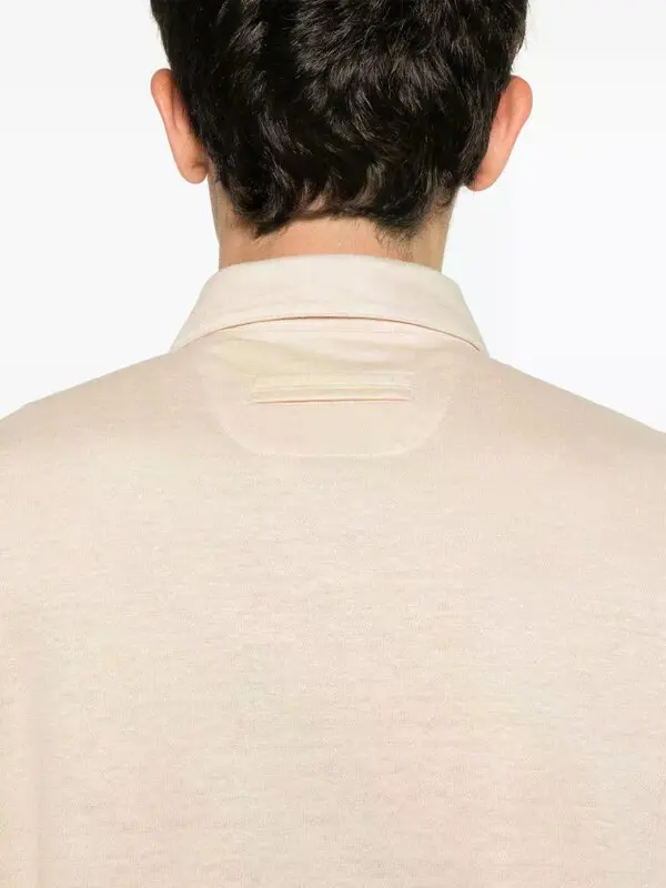 Zegna Short-sleeve Linen Polo Shirt - Neutrals