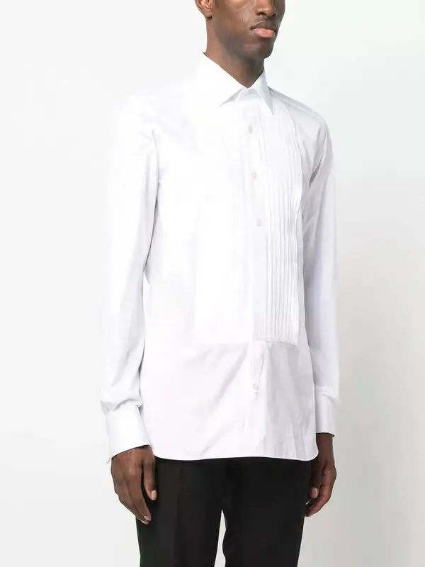 TOM FORD Pleat-detail Cotton Shirt - White