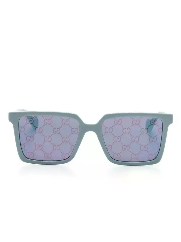 Gucci Rectangle-frame Sunglasses - Blue