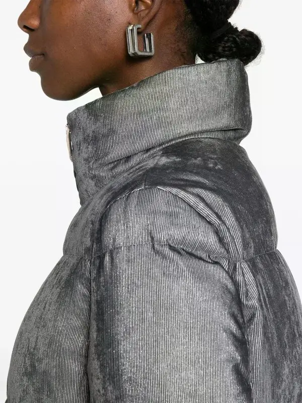 Herno Metallic-effect Quilted Jacket - Grey