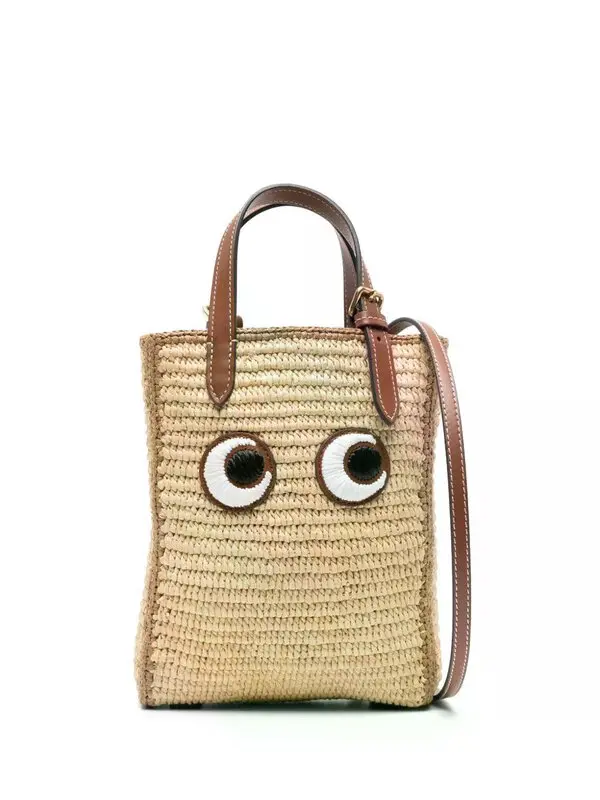 ANYA HINDMARCH Eyes Raffia Tote Bag