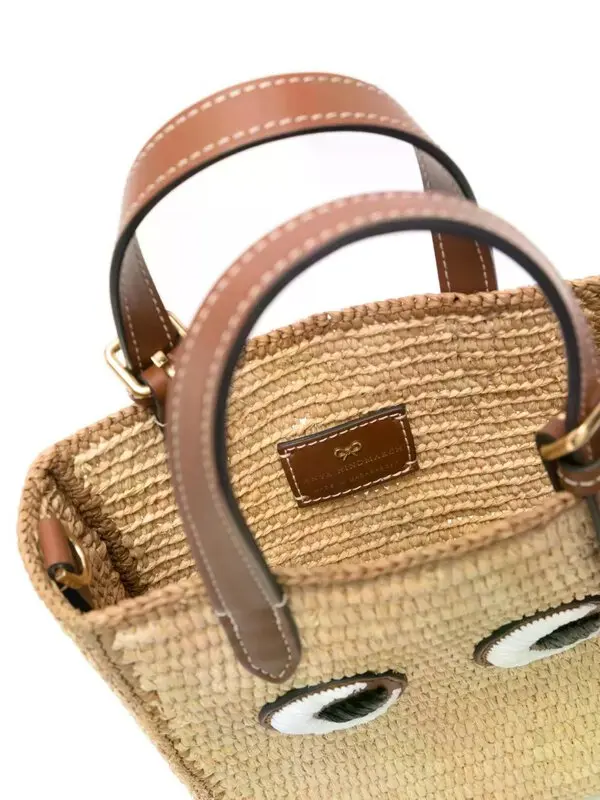 ANYA HINDMARCH Eyes Raffia Tote Bag