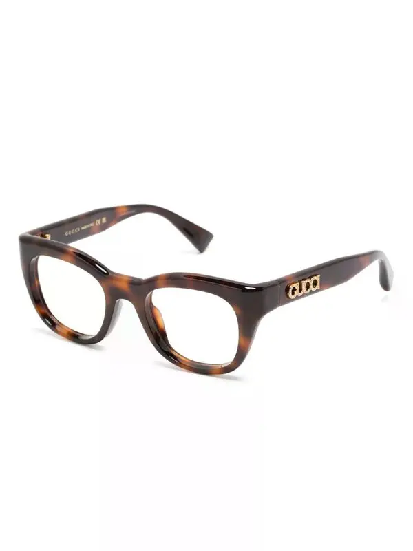 Gucci Crystal-embellished Glasses - Brown