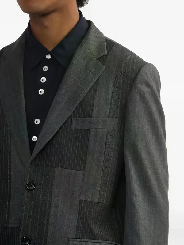Comme Des Garçons Pinstripe Patchwork Jacket