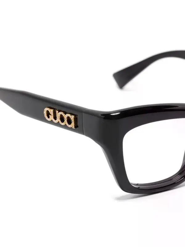 Gucci Crystal-embellished Square Frame Glasses