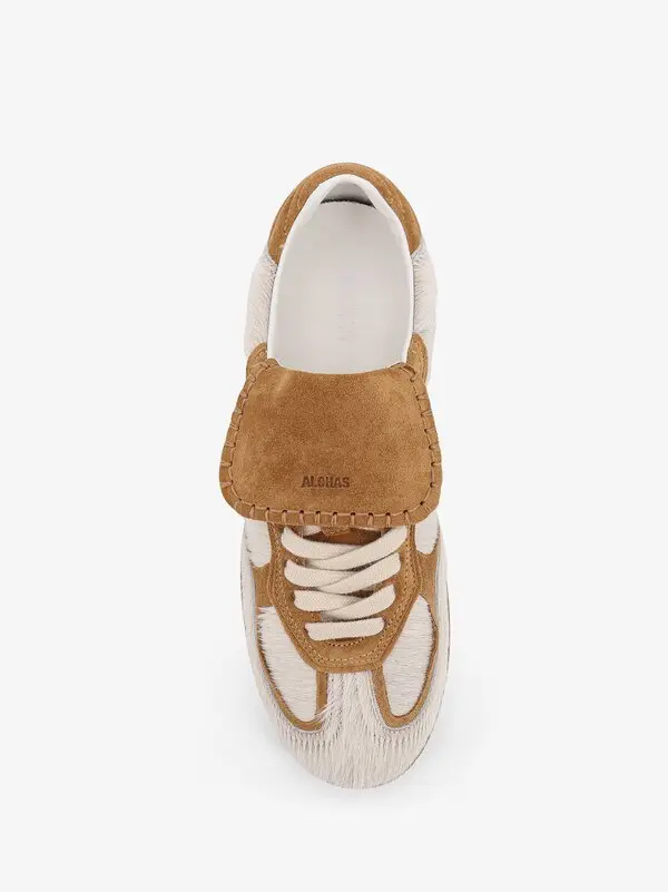 ALOHAS Pony Skin Lowtop Sneakers With Suede Inserts - Beige
