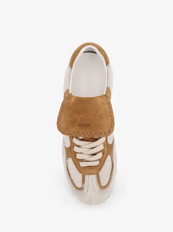 ALOHAS Pony Skin Lowtop Sneakers With Suede Inserts - Beige