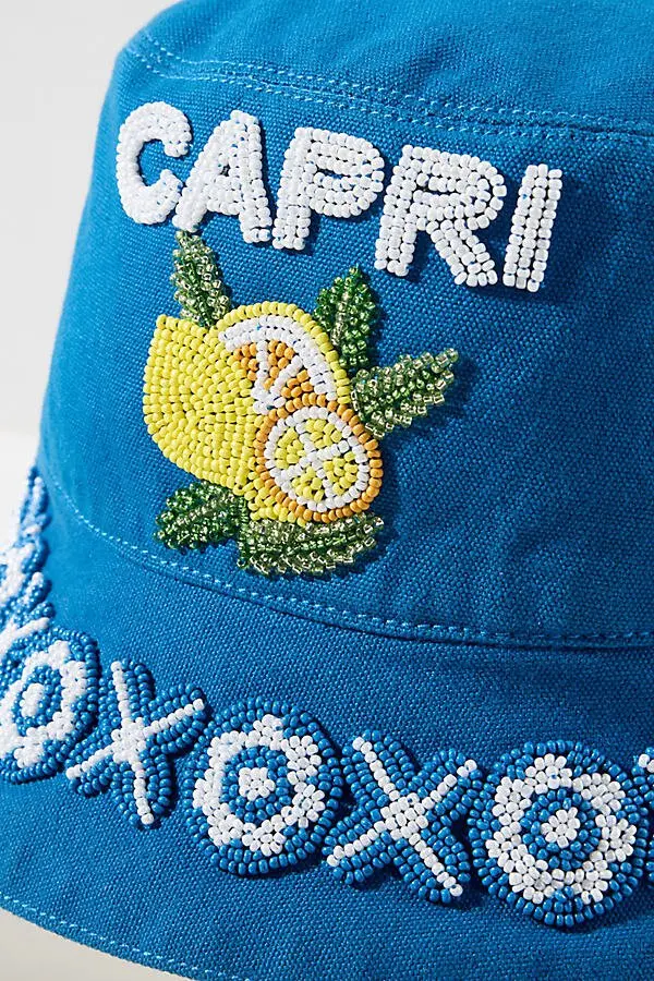 Anthropologie Beaded Bucket Hat In Blue Capri - 12% Off  display picture 3