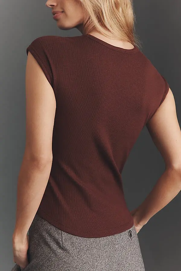 Maeve Betty Crew-neck Muscle Tee - Cocoa Plum
