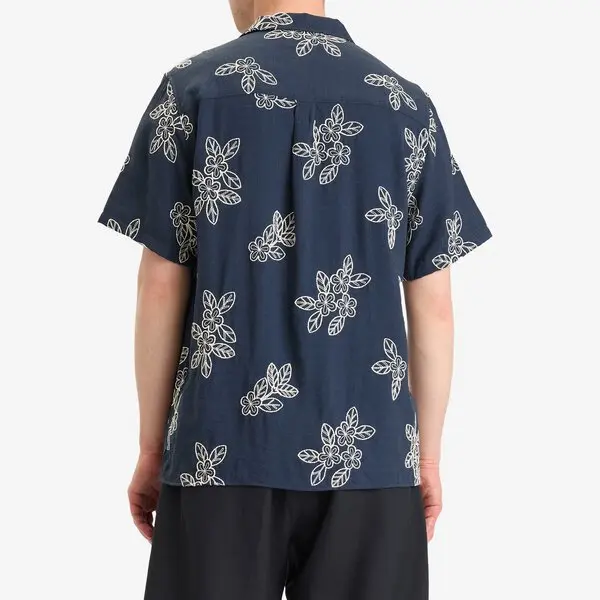 FORET Leo Embroidery Vacation Shirt - Navy