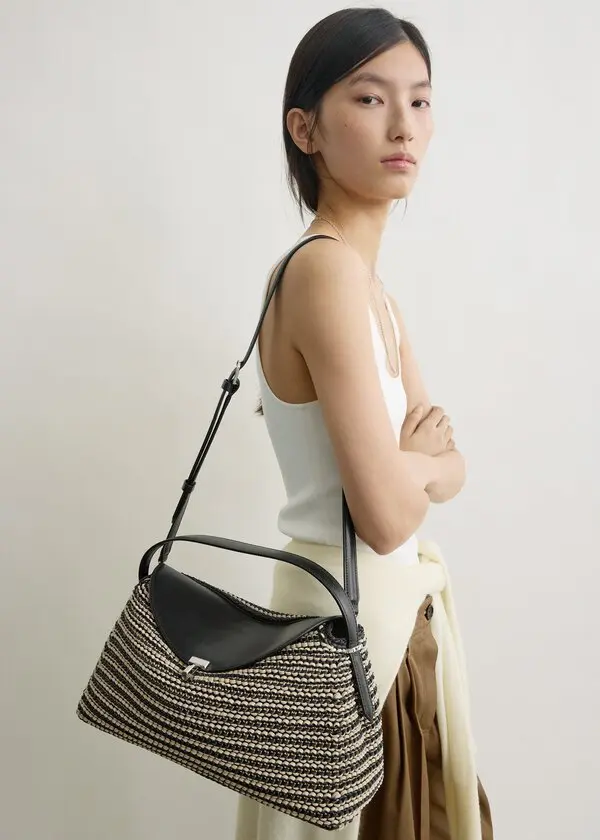 TOTEME T-lock Woven-leather Top Handle