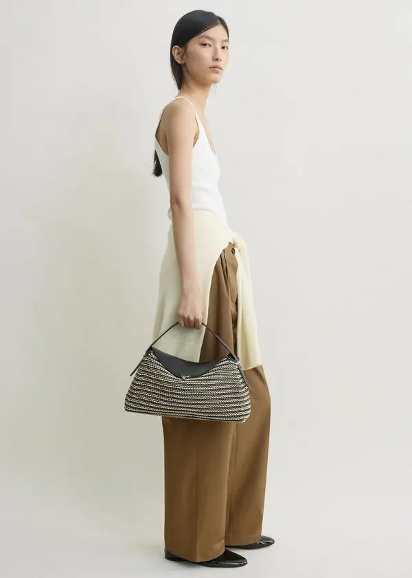 TOTEME T-lock Woven-leather Top Handle