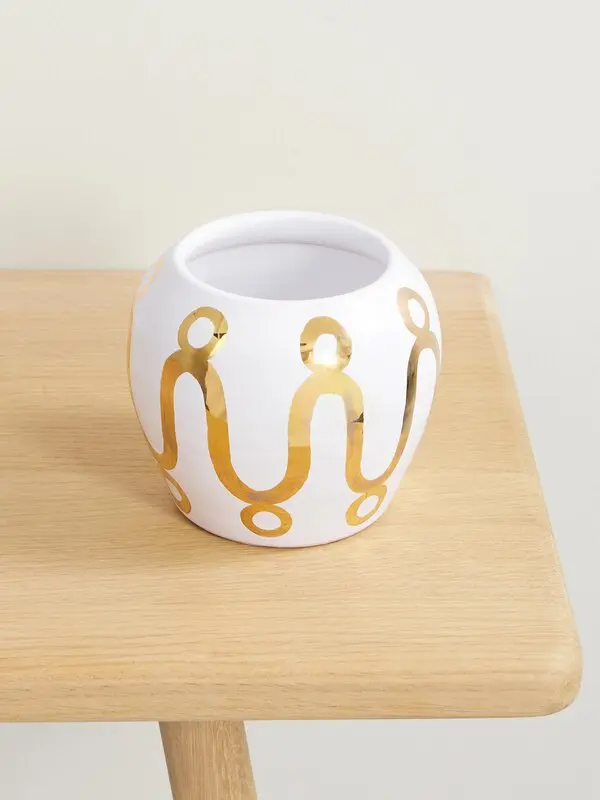 Themis Z Kyklos -plated Ceramic Vase - Gold