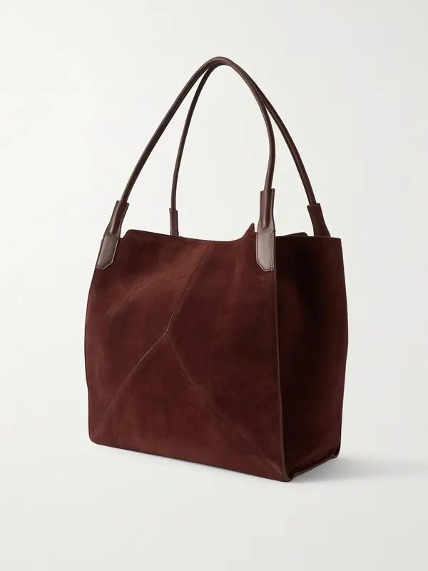 Victoria Beckham Leather-trimmed Suede Tote
