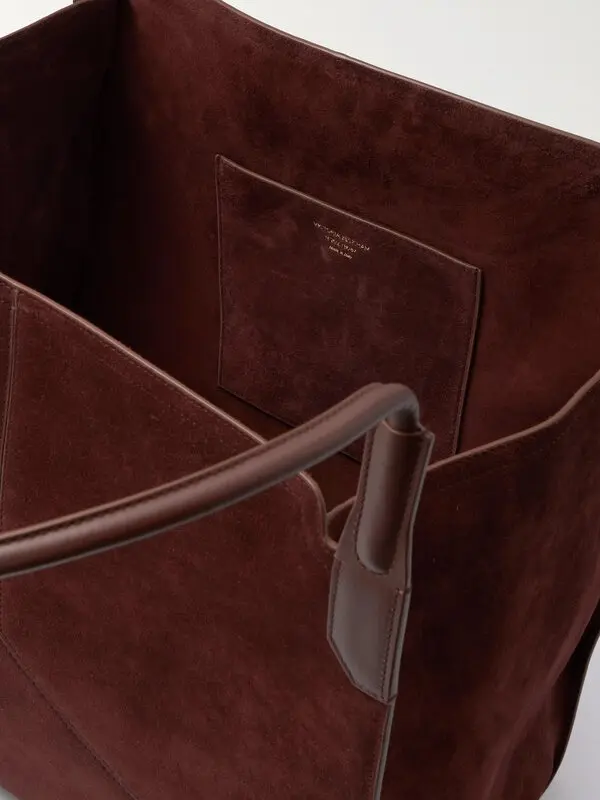Victoria Beckham Leather-trimmed Suede Tote