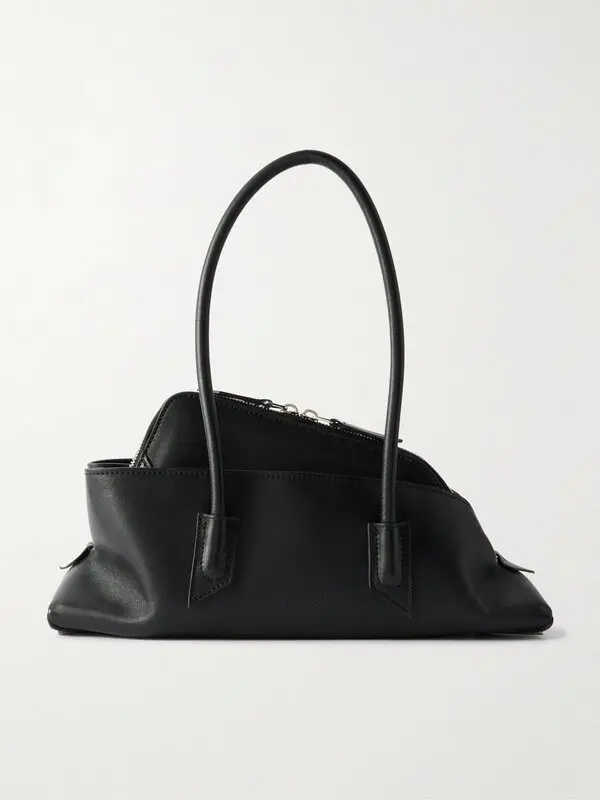 Attico La Passeggiata Small Leather Tote - Black