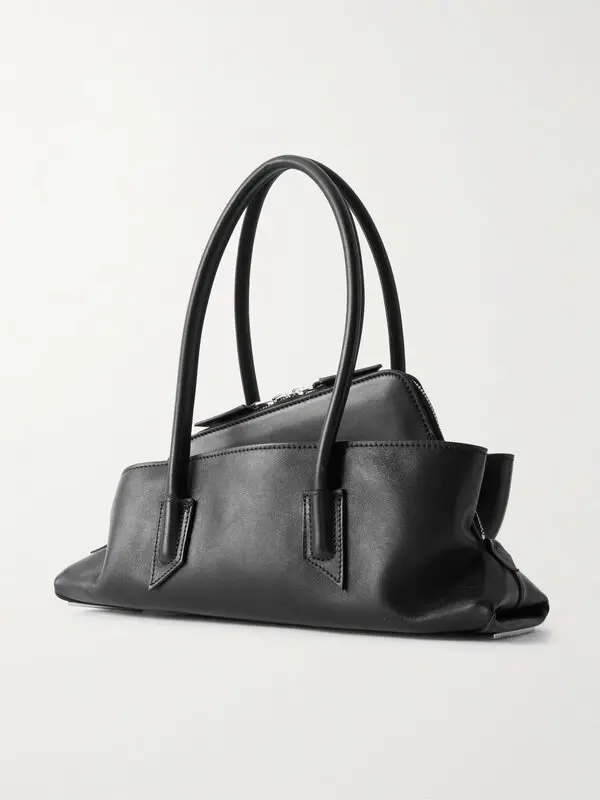 Attico La Passeggiata Small Leather Tote - Black