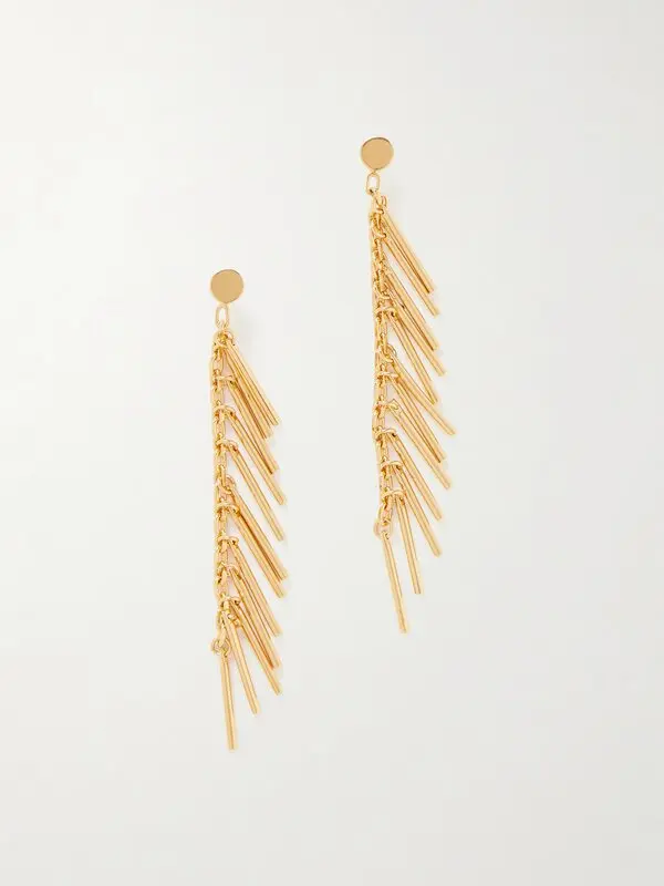 JIL SANDER Tone Metal Dangle Earrings - Gold