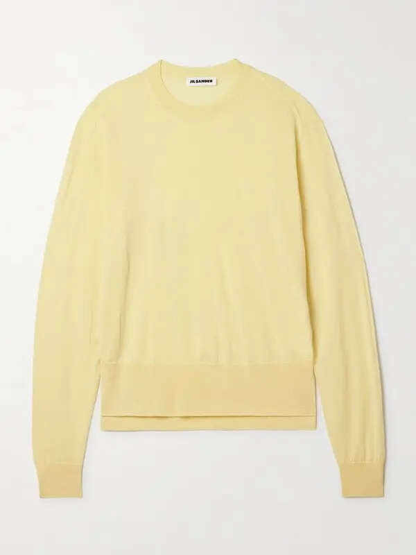 JIL SANDER Cashmere, Wool And Silk-blend Sweater - Yellow