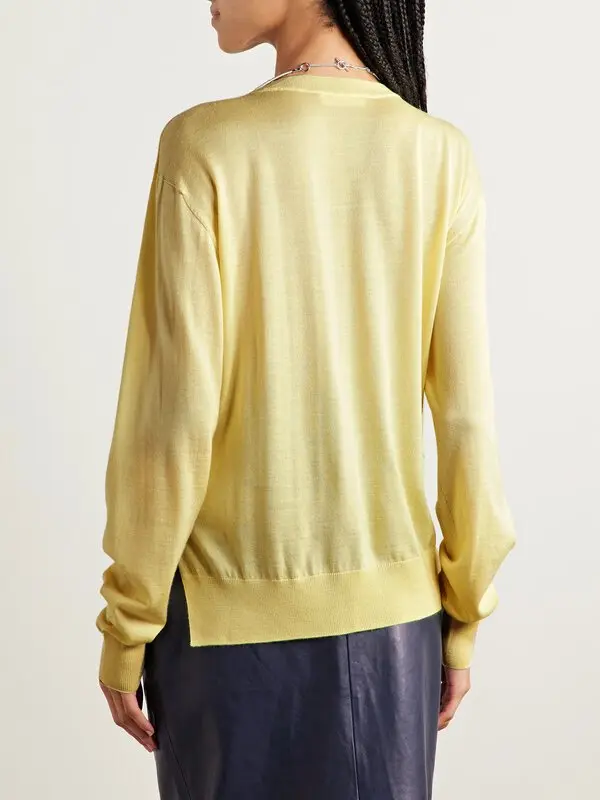 JIL SANDER Cashmere, Wool And Silk-blend Sweater - Yellow
