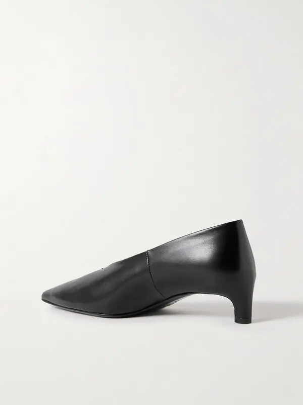 JIL SANDER Glossed-leather Kitten Heel Pumps - Black