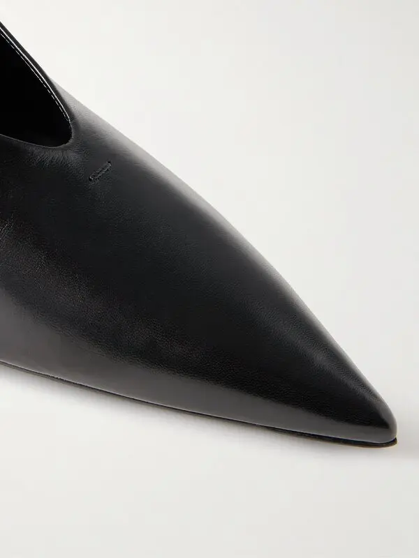 JIL SANDER Glossed-leather Kitten Heel Pumps - Black