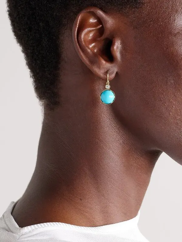 Irene Neuwirth Classic 18-karat Turquoise And Diamond Earrings