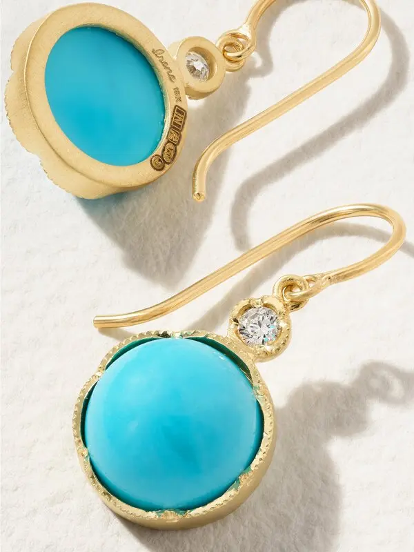 Irene Neuwirth Classic 18-karat Turquoise And Diamond Earrings