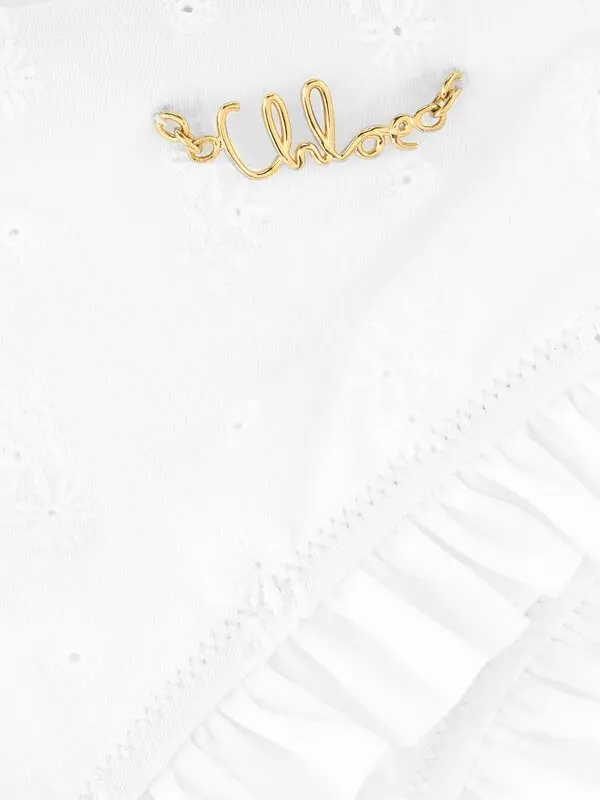 Chloé Embellished Ruffled Broderie Anglaise Bikini Briefs