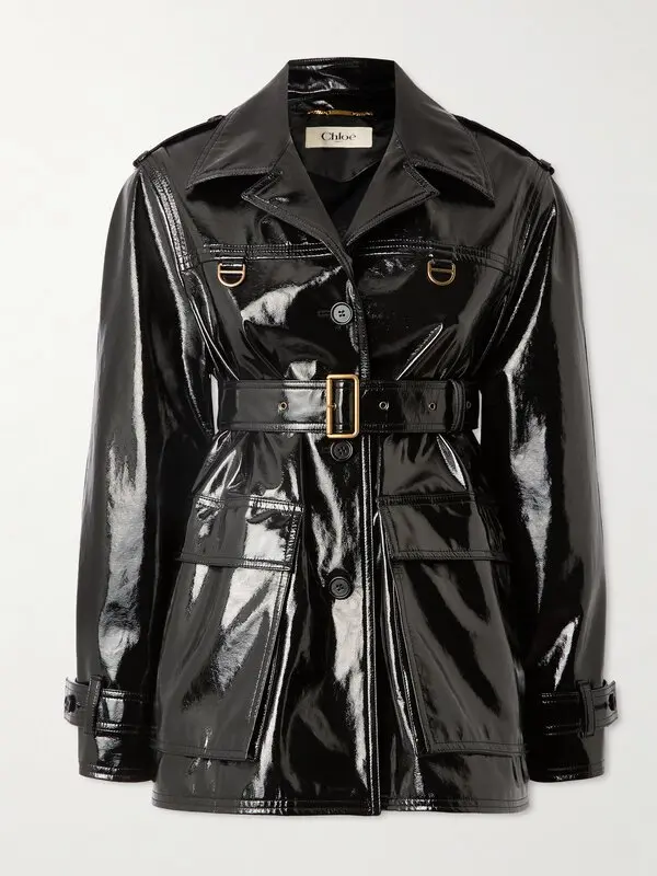 Chloé Coated Cotton-canvas Belted Jacket