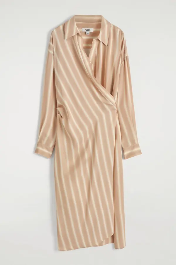 Cos Wrap Midi Shirt Dress - Pink