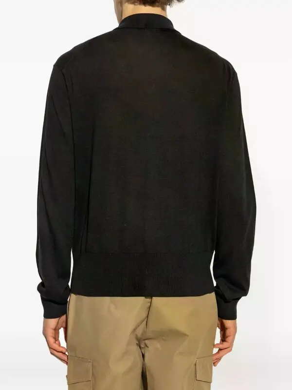 Versace Polo-collar Button-up Cardigan - Black